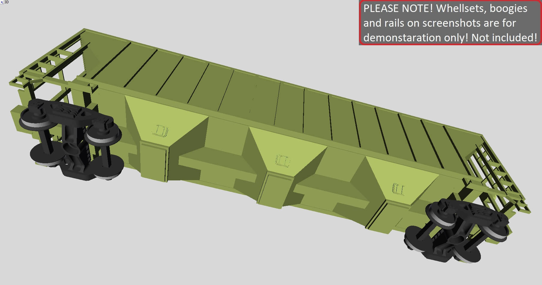 3-Bay Covered Hopper Printable Model in H0 Scale by DriverUA