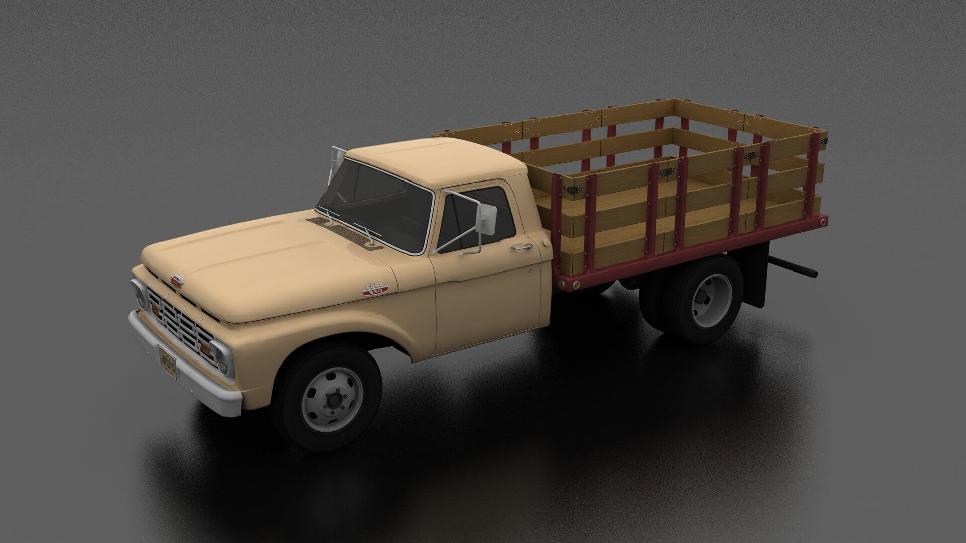 Ford F-Series F-350 Flatbed Truck 1964 3D Model by DriverUA