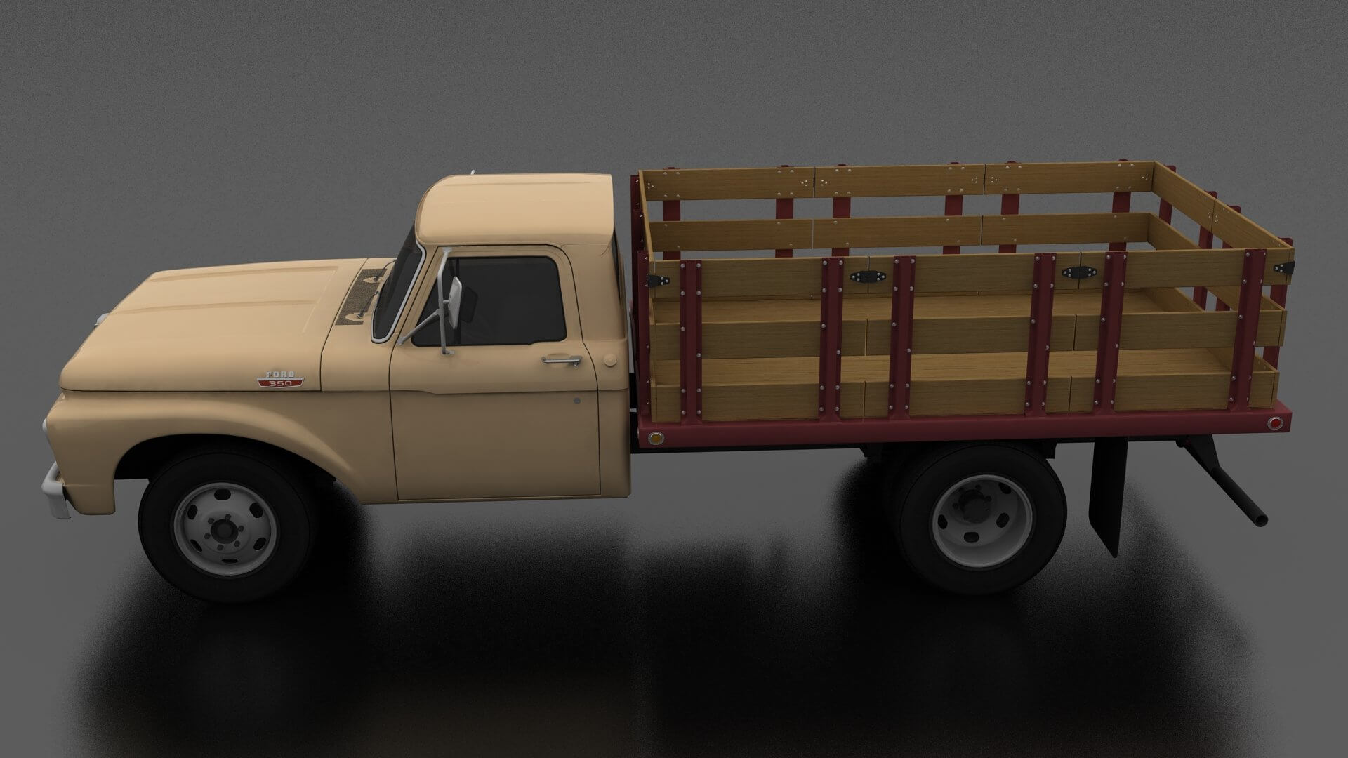 Ford F-Series F-350 Flatbed Truck 1964 3D Model by DriverUA