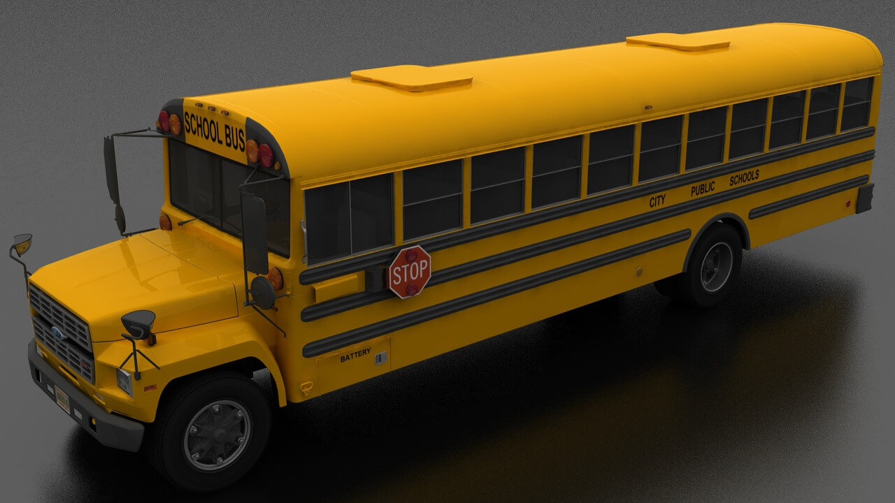 Ford B-Series B-800 School Bus 1985 3D Model by DriverUA