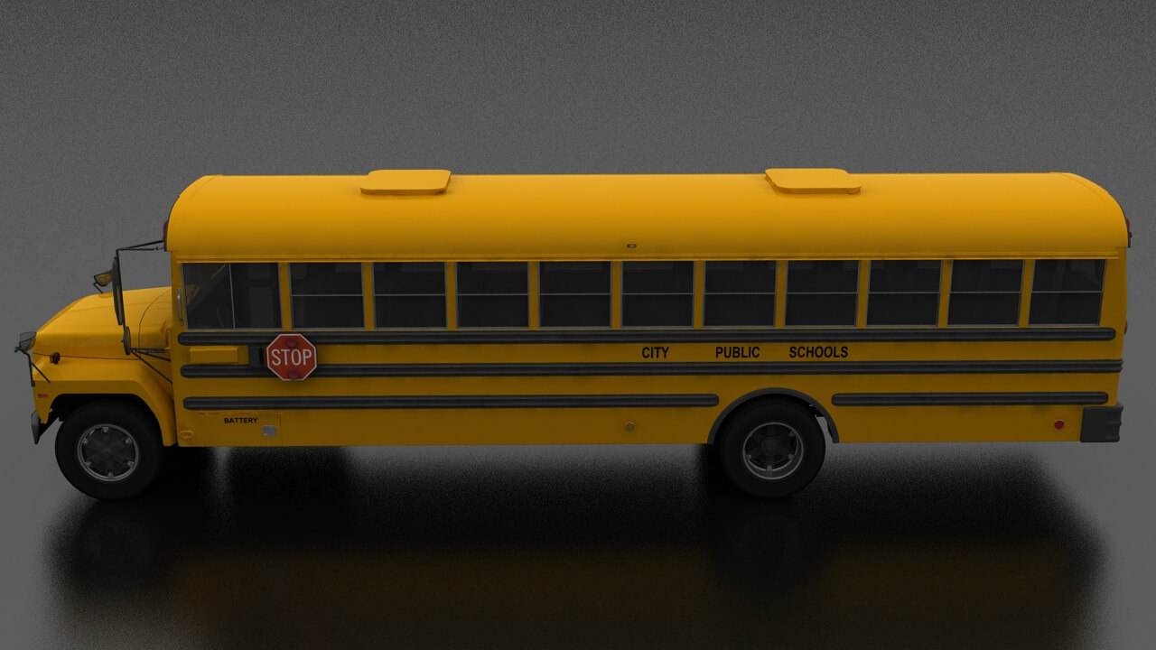 Ford B-Series B-800 School Bus 1985 3D Model by DriverUA