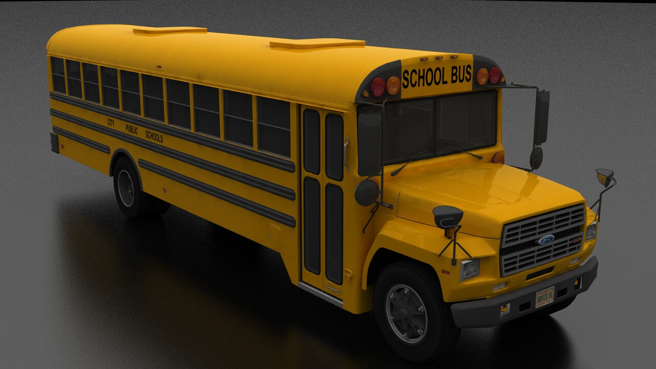 Ford B-Series B-800 School Bus 1985 3D Model by DriverUA