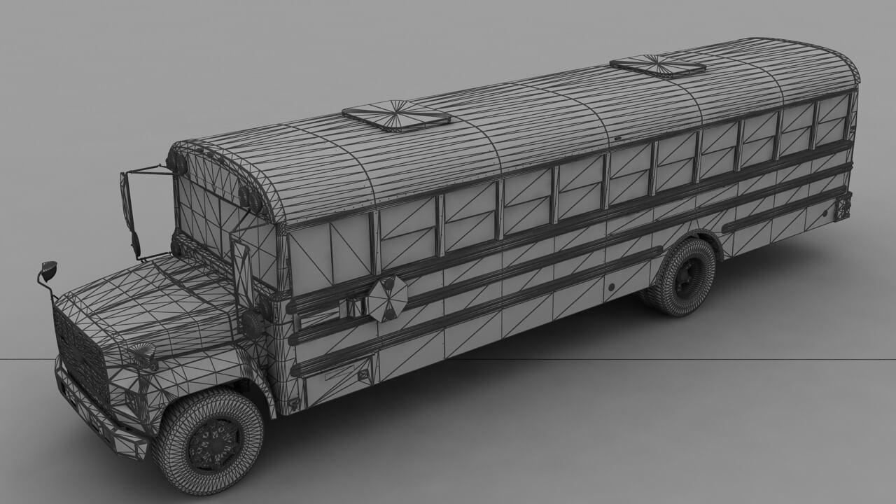 Ford B-Series B-800 School Bus 1985 3D Model by DriverUA