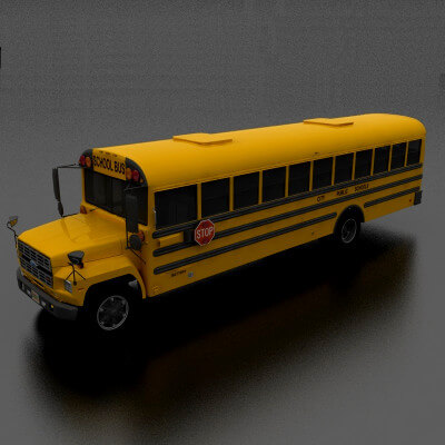 Ford B-Series B-800 School Bus 1985 3D Model by DriverUA