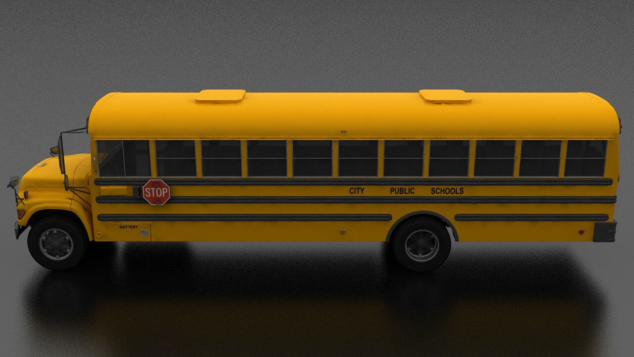 Ford B-Series B-800 School Bus 1995 3D Model by DriverUA