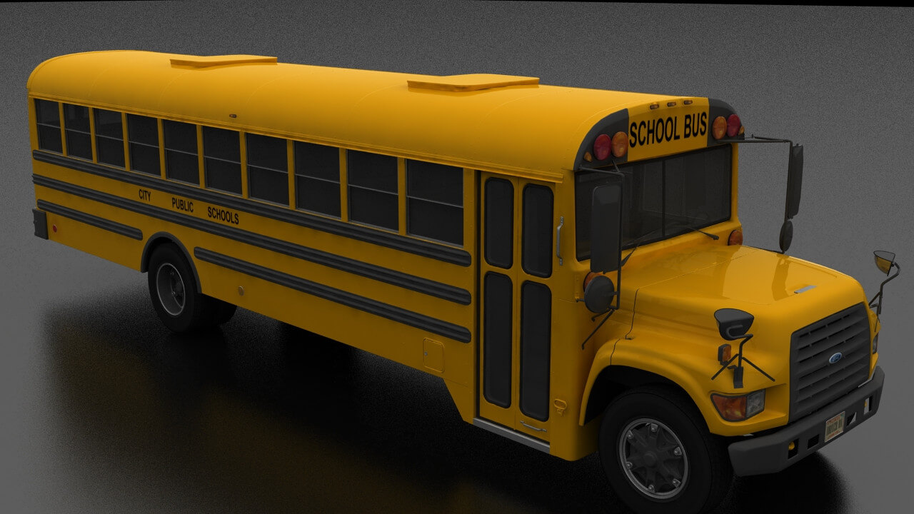 Ford B-Series B-800 School Bus 1995 3D Model by DriverUA