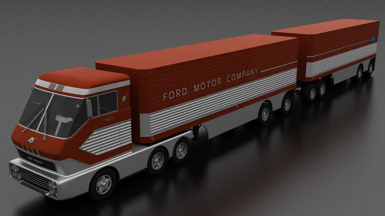 Ford Big Red Gas Turbine 1964 Concept Semi Truck - 3D Model by DriverUA