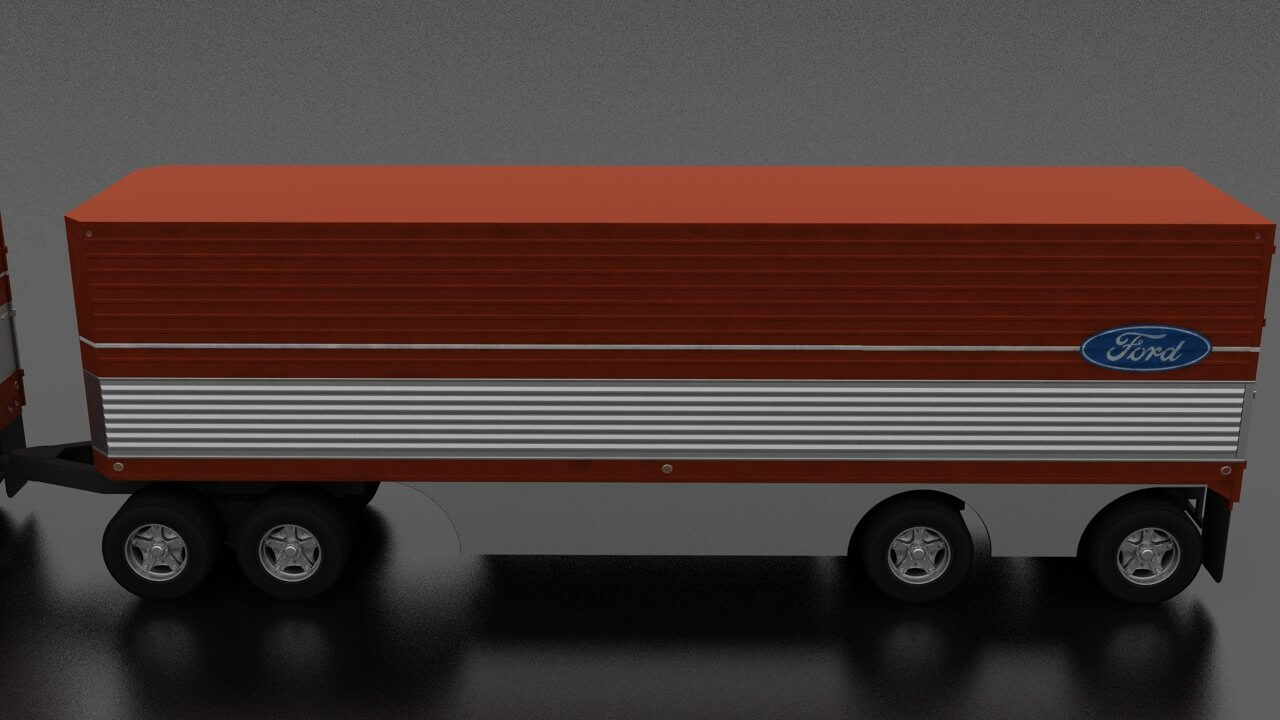 Ford Big Red Gas Turbine 1964 Concept Semi Truck - 3D Model by DriverUA