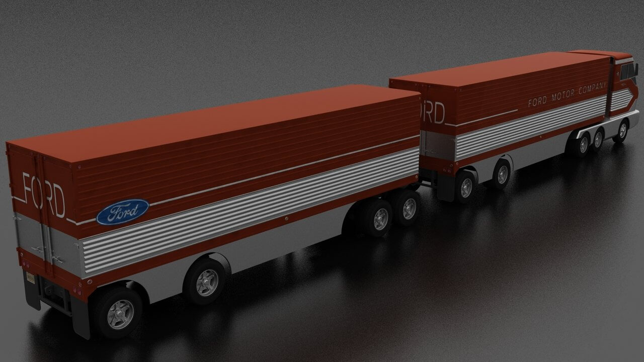 Ford Big Red Gas Turbine 1964 Concept Semi Truck - 3D Model by DriverUA