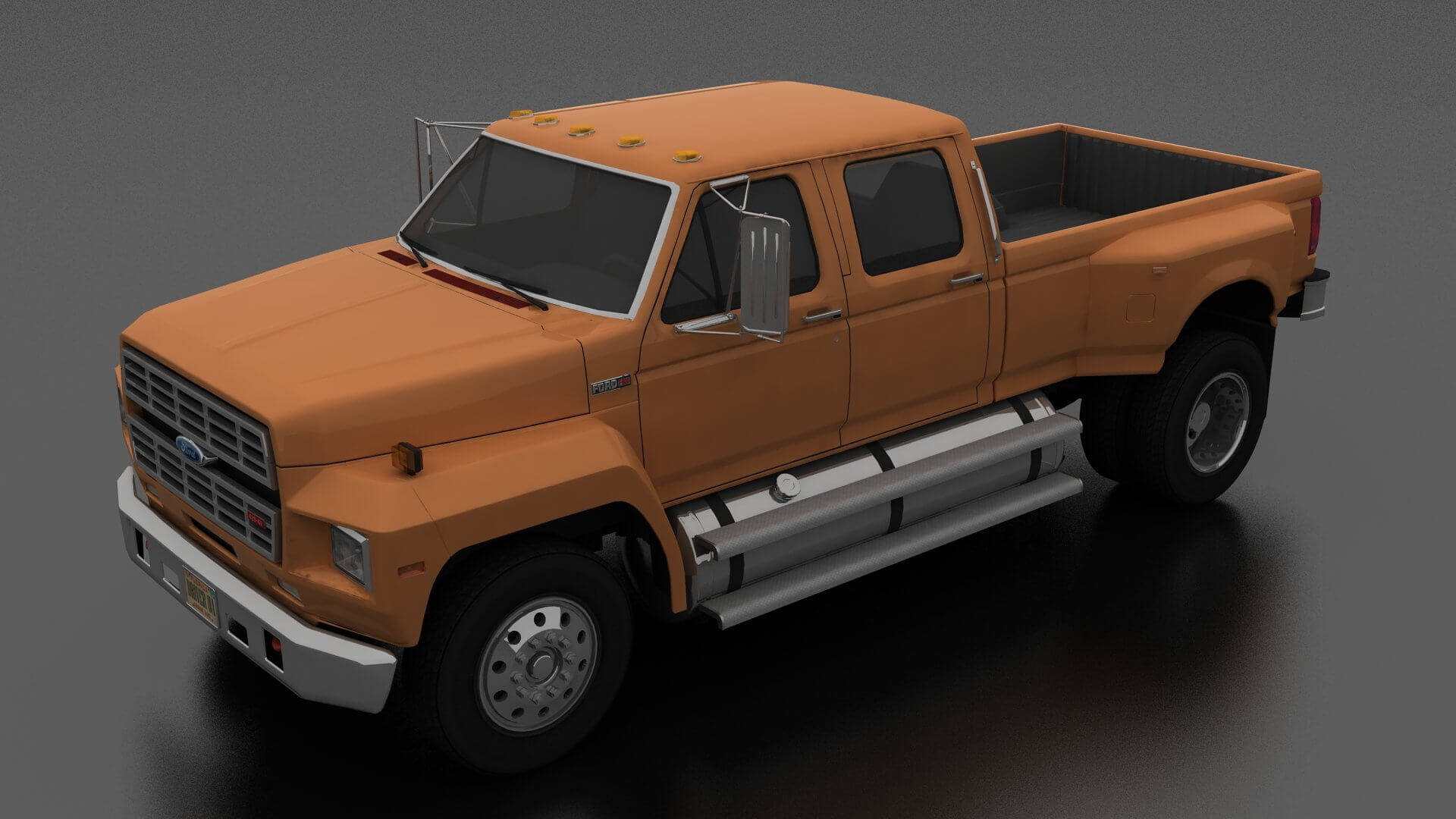 Ford F-800 CrewCab Customized Pickup Truck 1985 3D Model by DriverUA