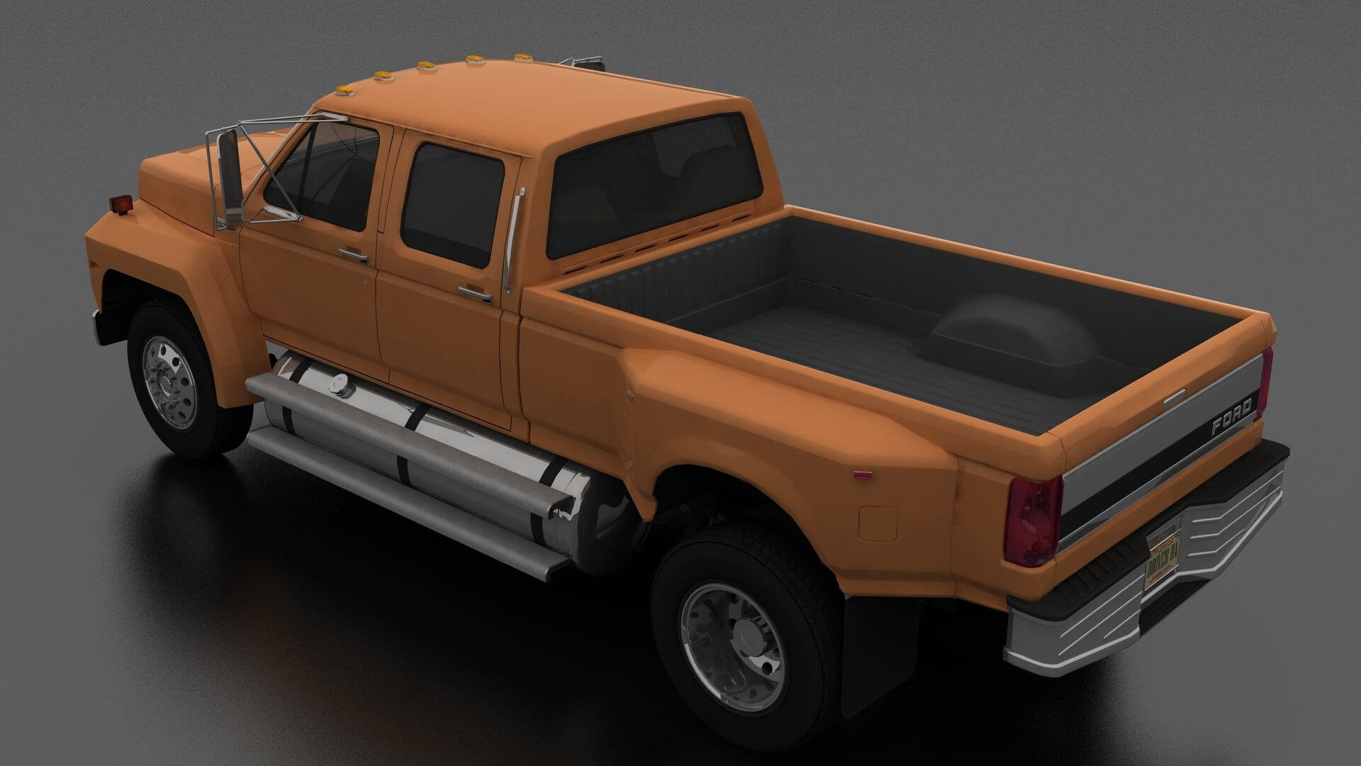 Ford F-800 CrewCab Customized Pickup Truck 1985 3D Model by DriverUA