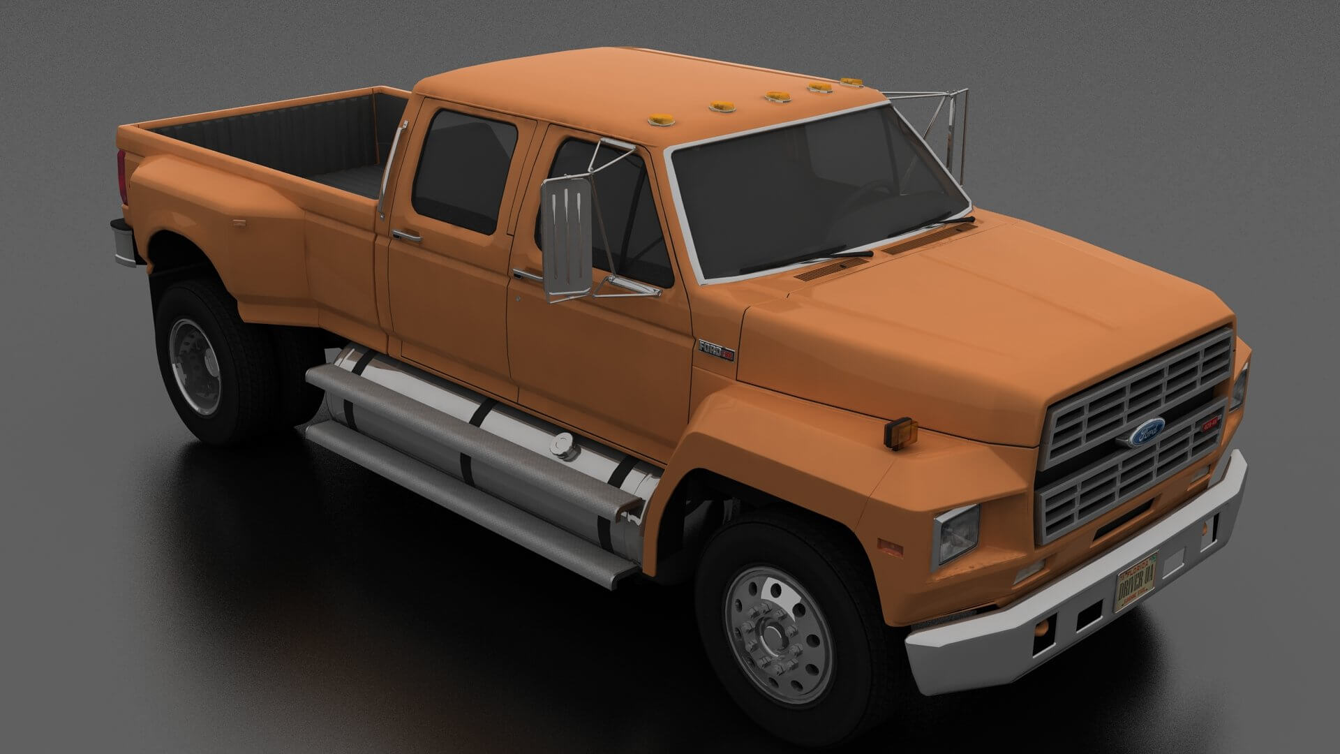 Ford F-800 CrewCab Customized Pickup Truck 1985 3D Model by DriverUA