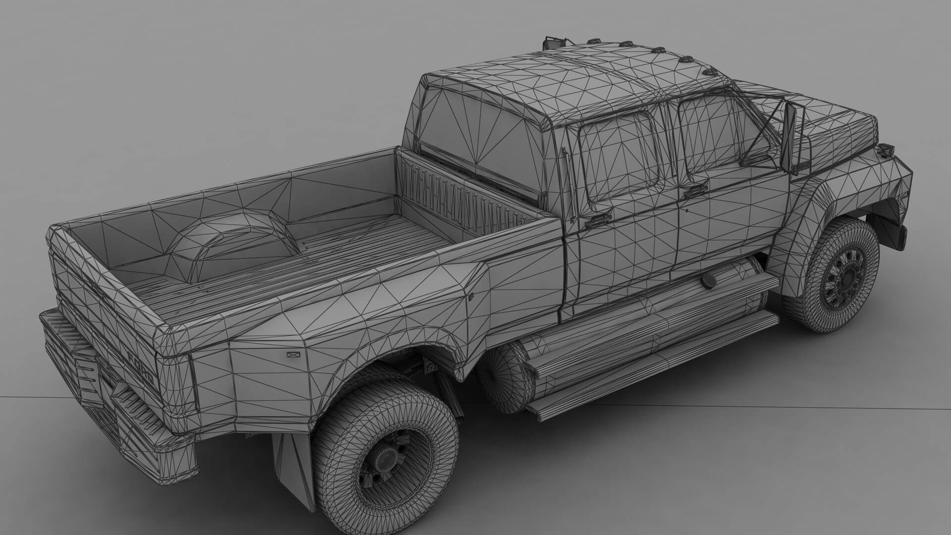 Ford F-800 CrewCab Customized Pickup Truck 1985 3D Model by DriverUA