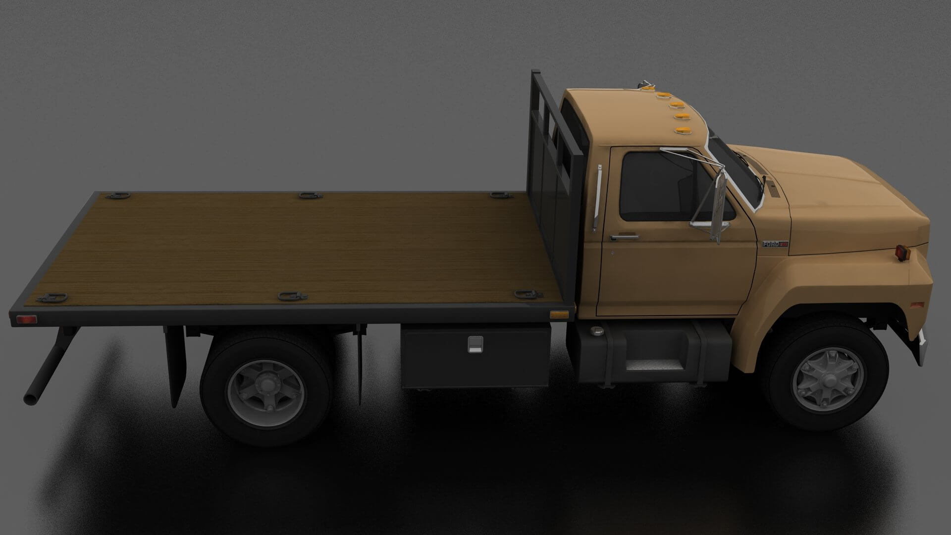 Ford F-800 Flatbed Truck 1980 3D Model by DriverUA
