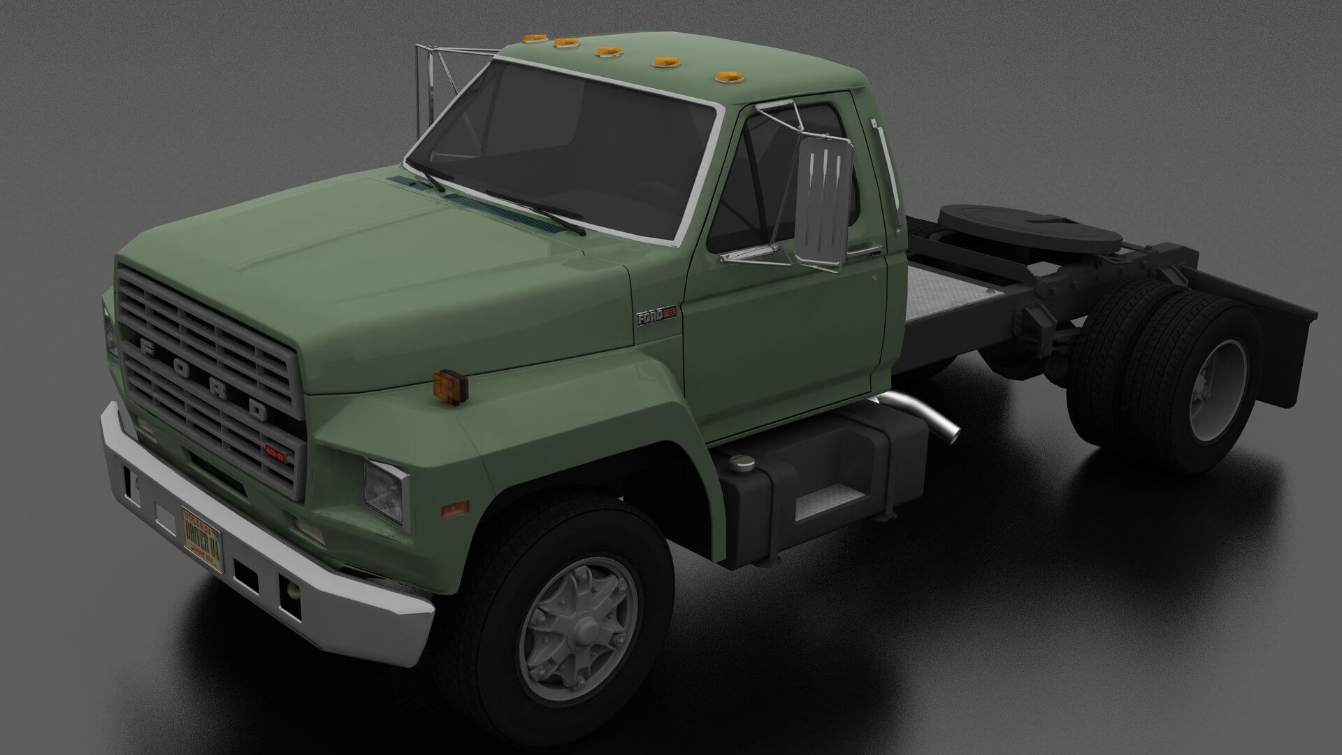 Ford F-800 Semi Truck Day Cab 1980 3D Model by DriverUA