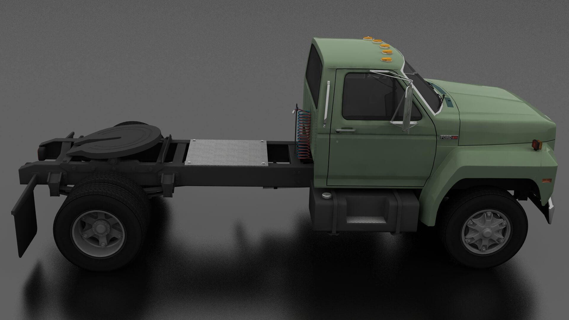 Ford F-800 Semi Truck Day Cab 1980 3D Model by DriverUA