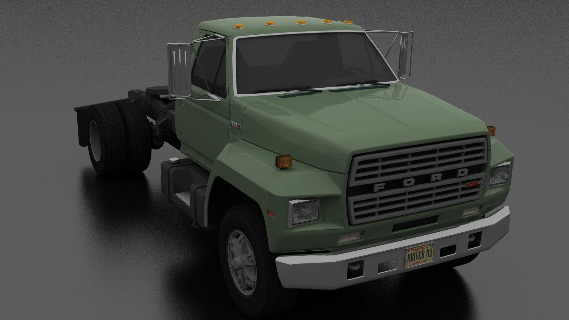 Ford F-800 Semi Truck Day Cab 1980 3D Model by DriverUA