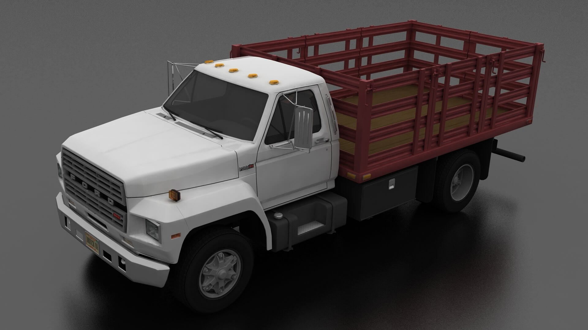 Ford F-800 Stake Bed Truck 1980 3D Model by DriverUA