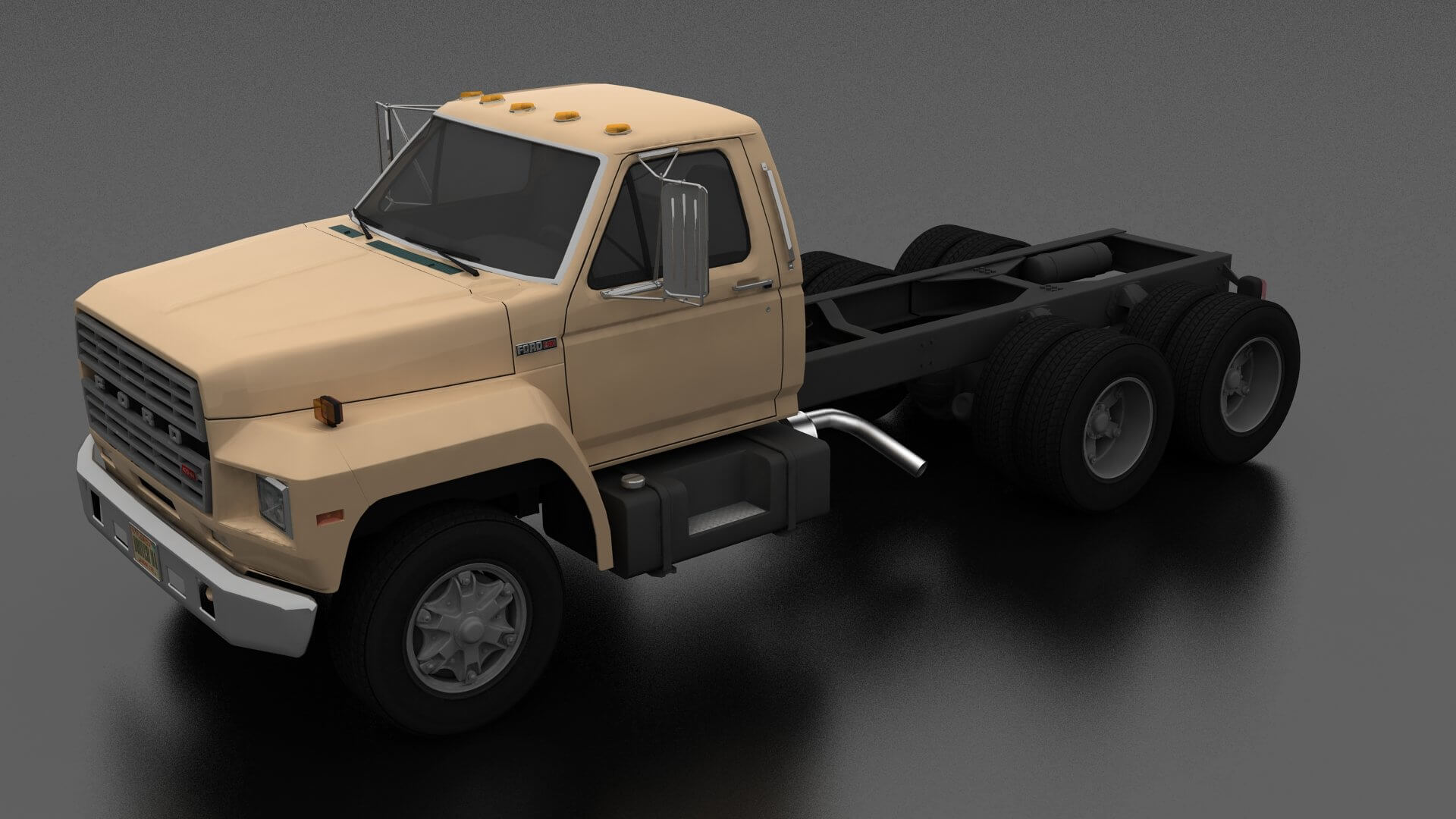 Ford F-800 Truck Chassis Tandem Axle 1980 3D Model by DriverUA
