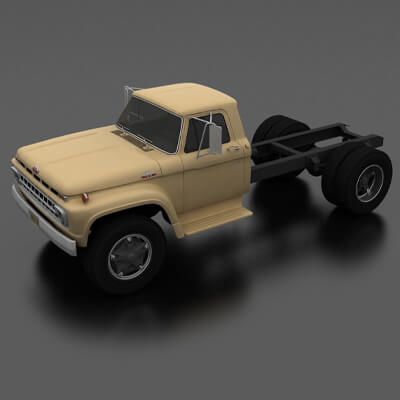 Ford F-Series F-700 Truck Chassis 1965 3D Model by DriverUA