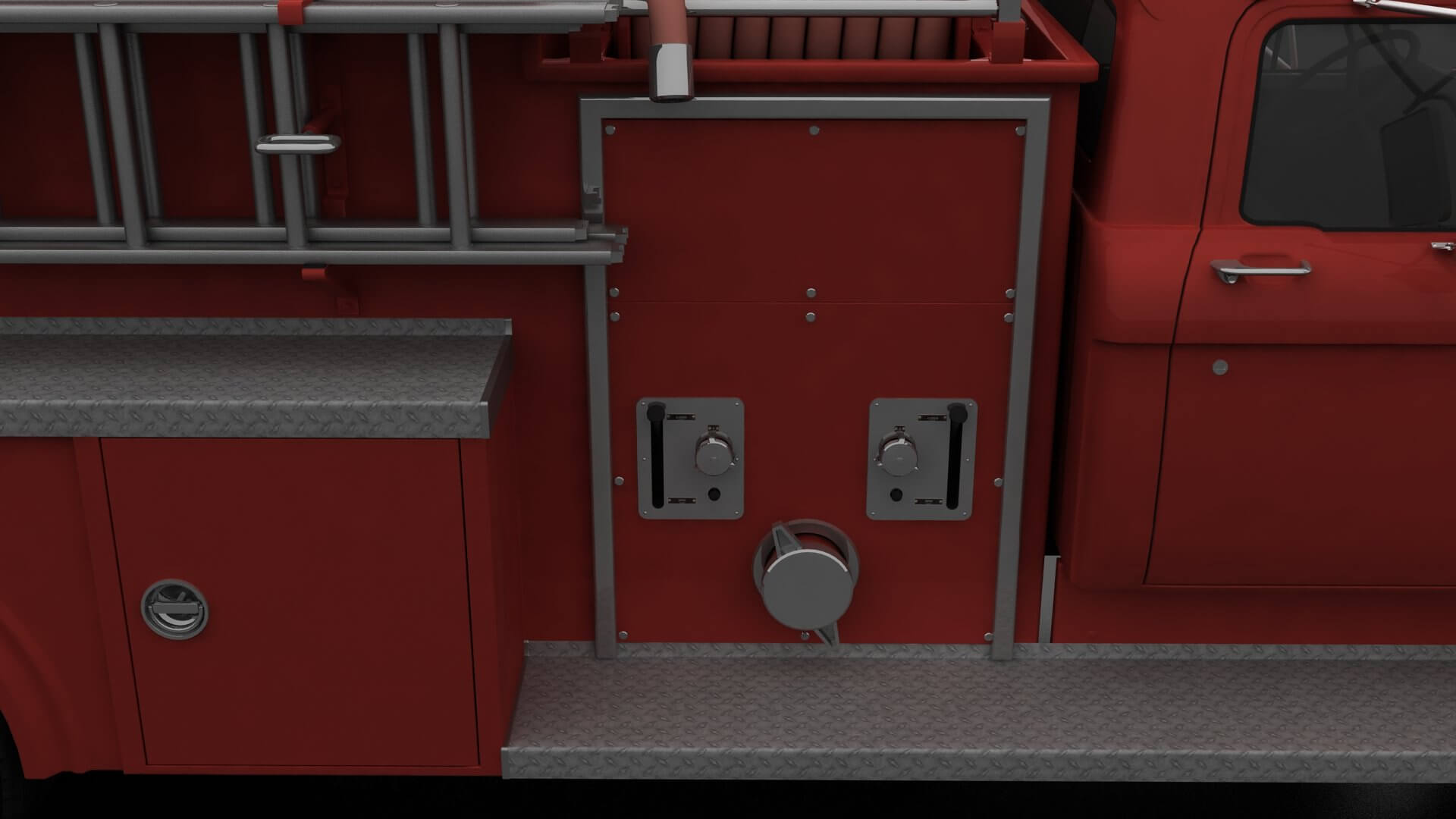 Ford F-800 Fire Truck Unmarked 1964 3D Model by DriverUA