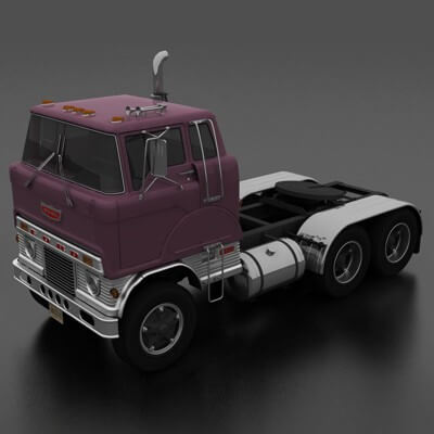 Ford H-Series HDT-950 Semi Truck Sleeper Cab 1961 3D Model by DriverUA