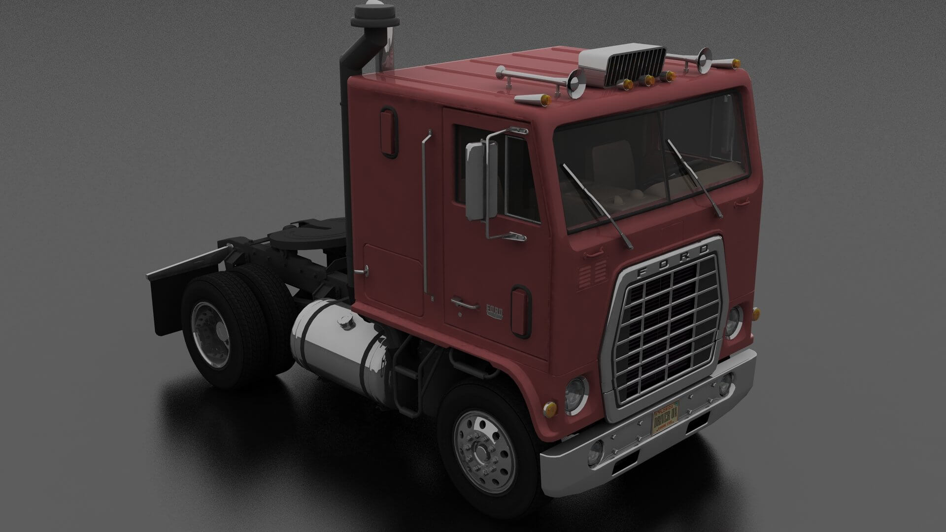 Ford W-9000 Semi Truck 1974 3D Model by DriverUA