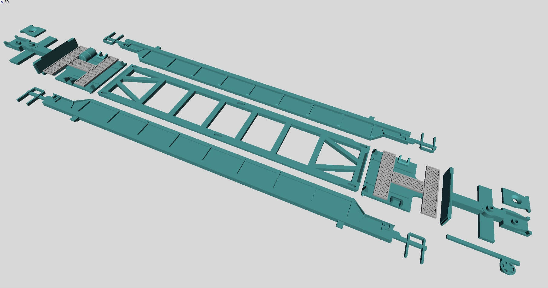 Printable Double Stack 40 Ft. Container Well Car in H0 Scale - 3D Model ...