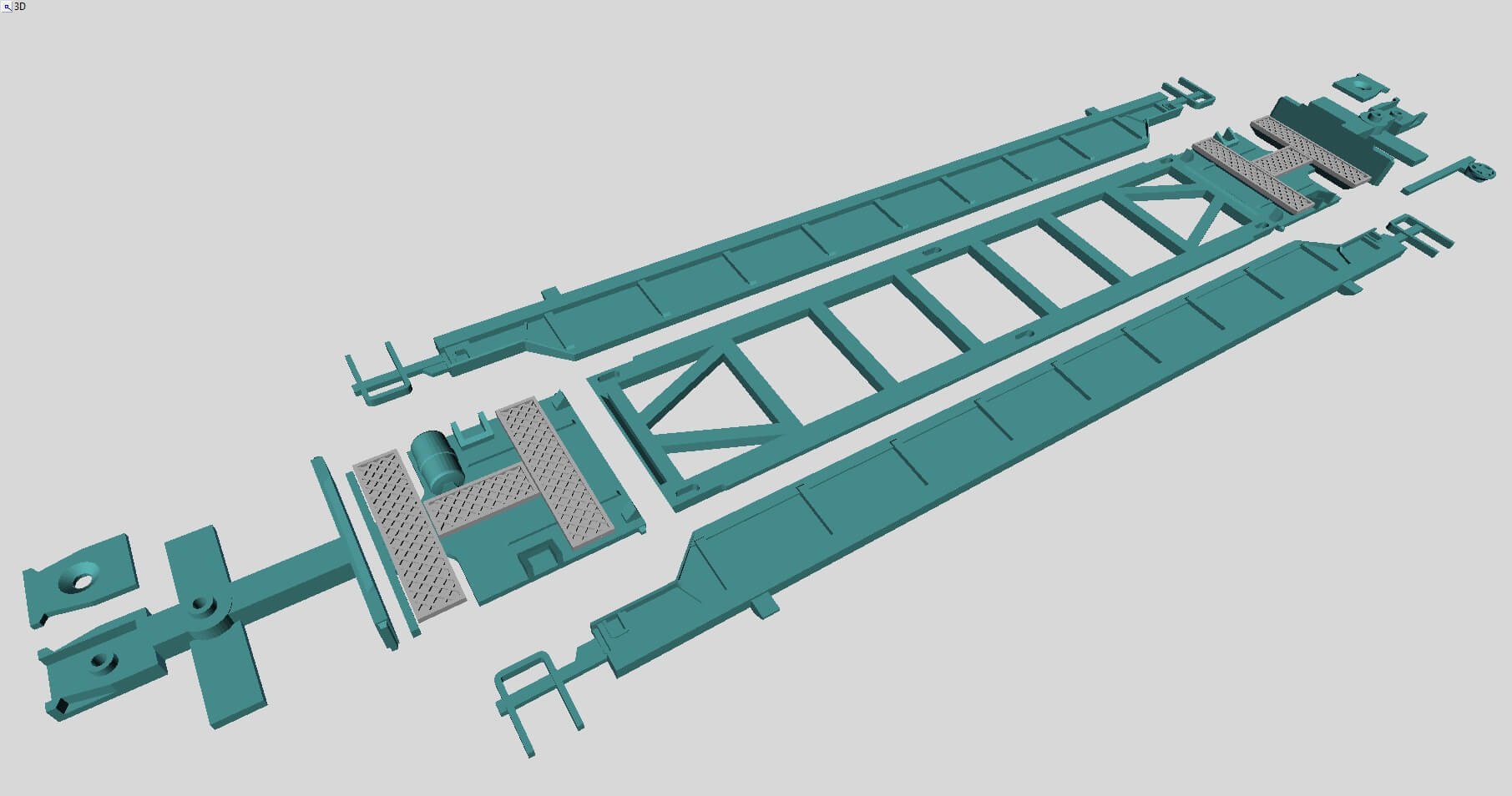 Printable Double Stack 40 Ft. Container Well Car in H0 Scale - 3D Model ...