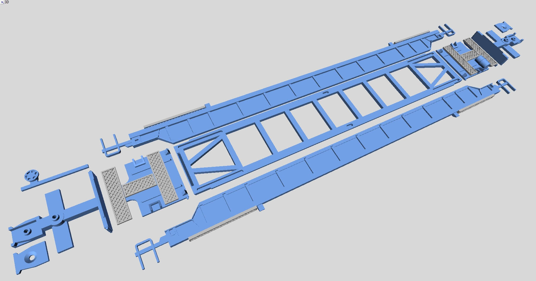 Printable Double Stack 53 Ft. Container Well Car in H0 Scale - 3D Model ...