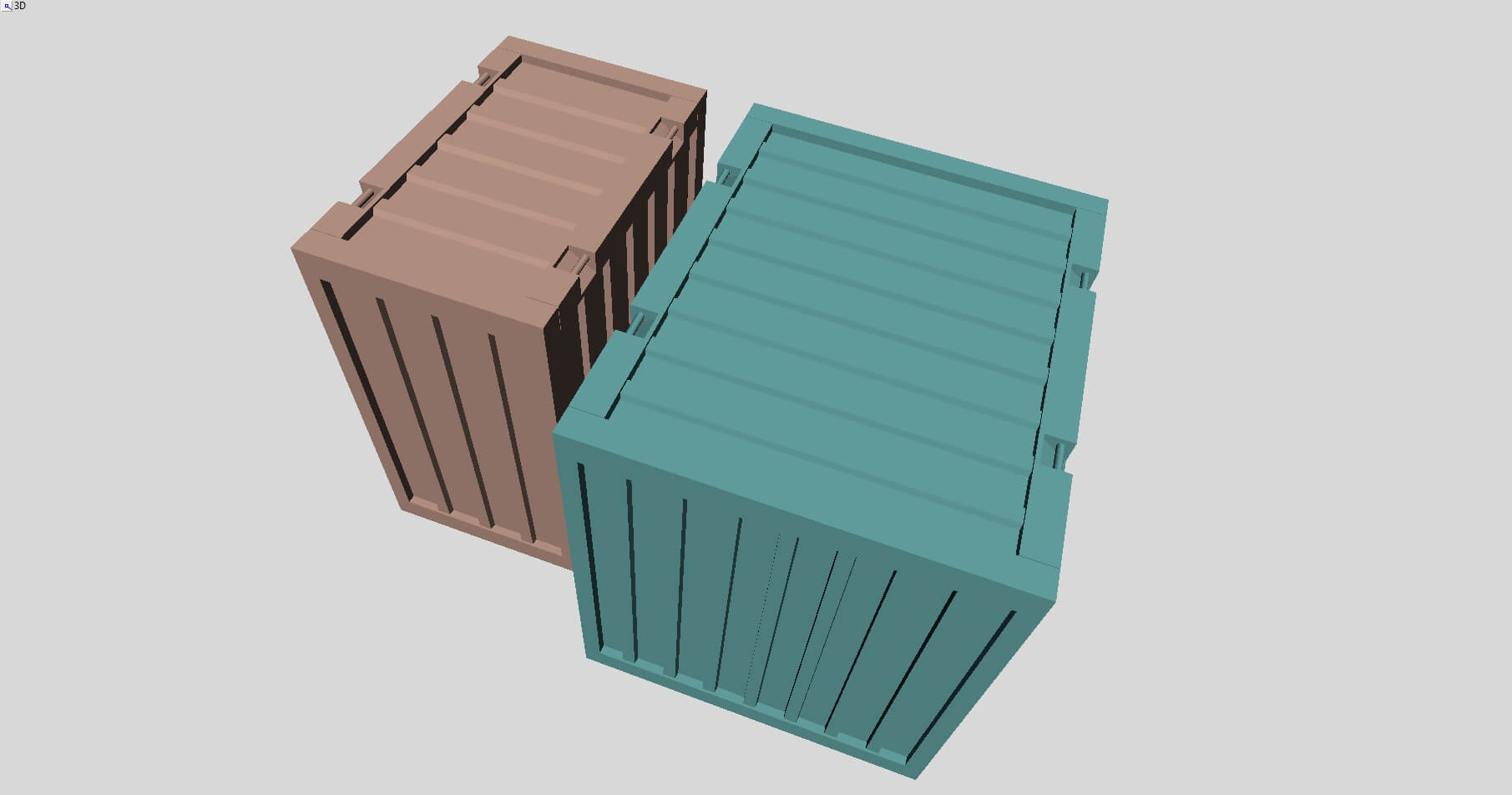 Printable Old Type USSR Standard 3 and 5 Ton Cargo Container - 3D Model ...