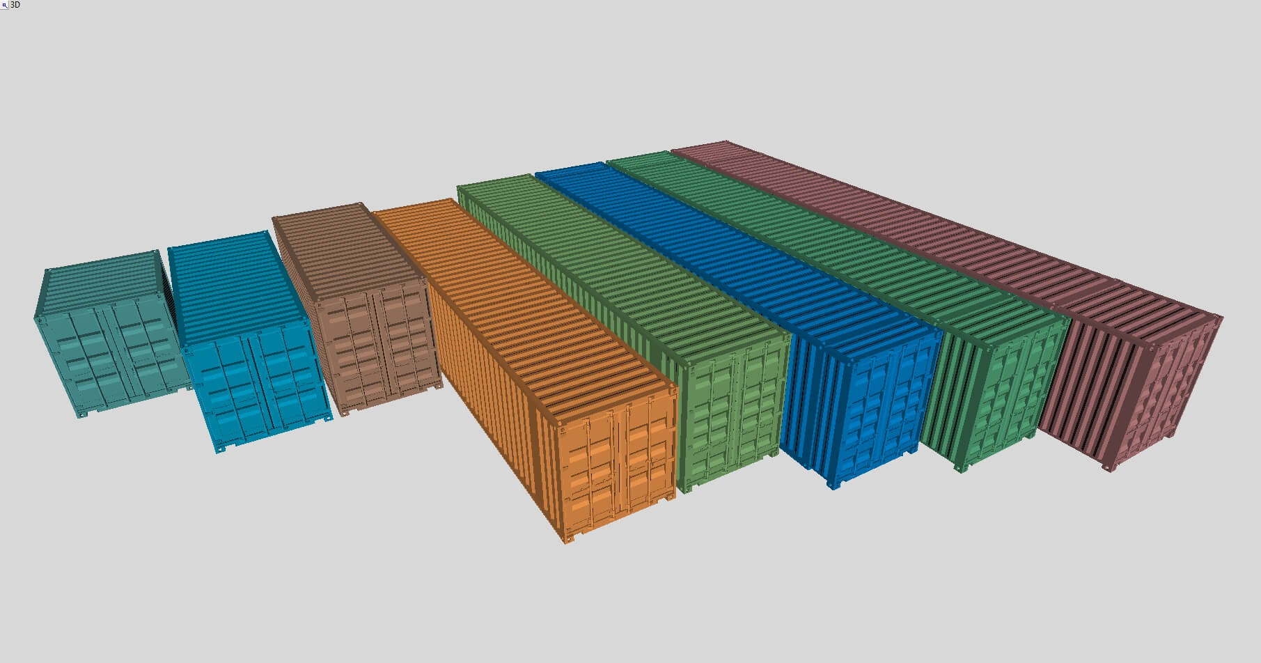 Printable Shipping Containers for H0 Scale Railroad - 3D Model by DriverUA
