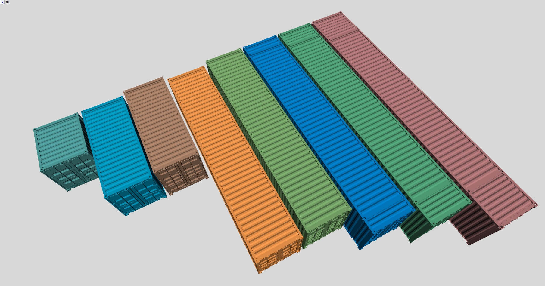 Printable Shipping Containers for H0 Scale Railroad - 3D Model by DriverUA