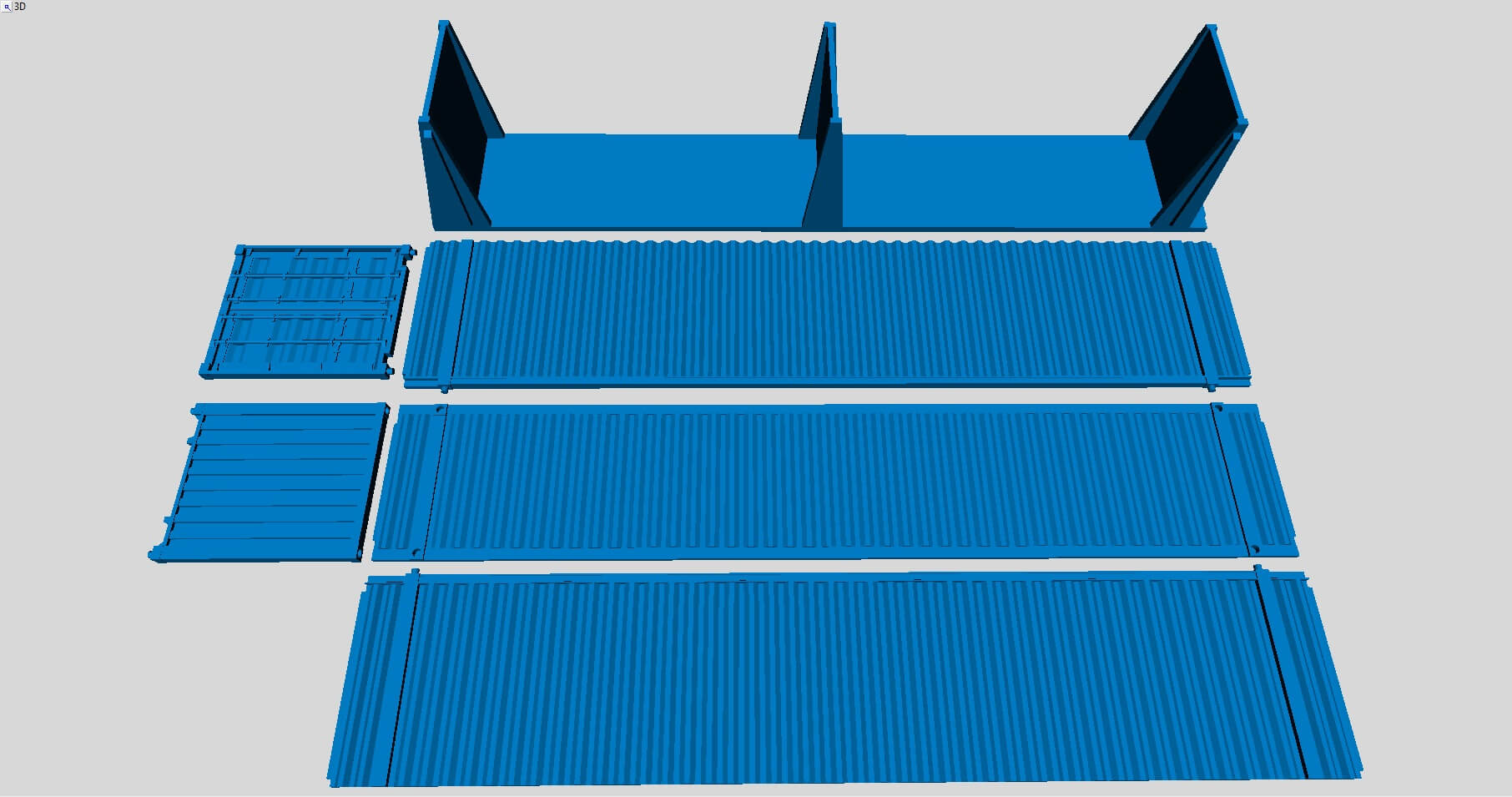 Printable Shipping Containers for H0 Scale Railroad - 3D Model by DriverUA