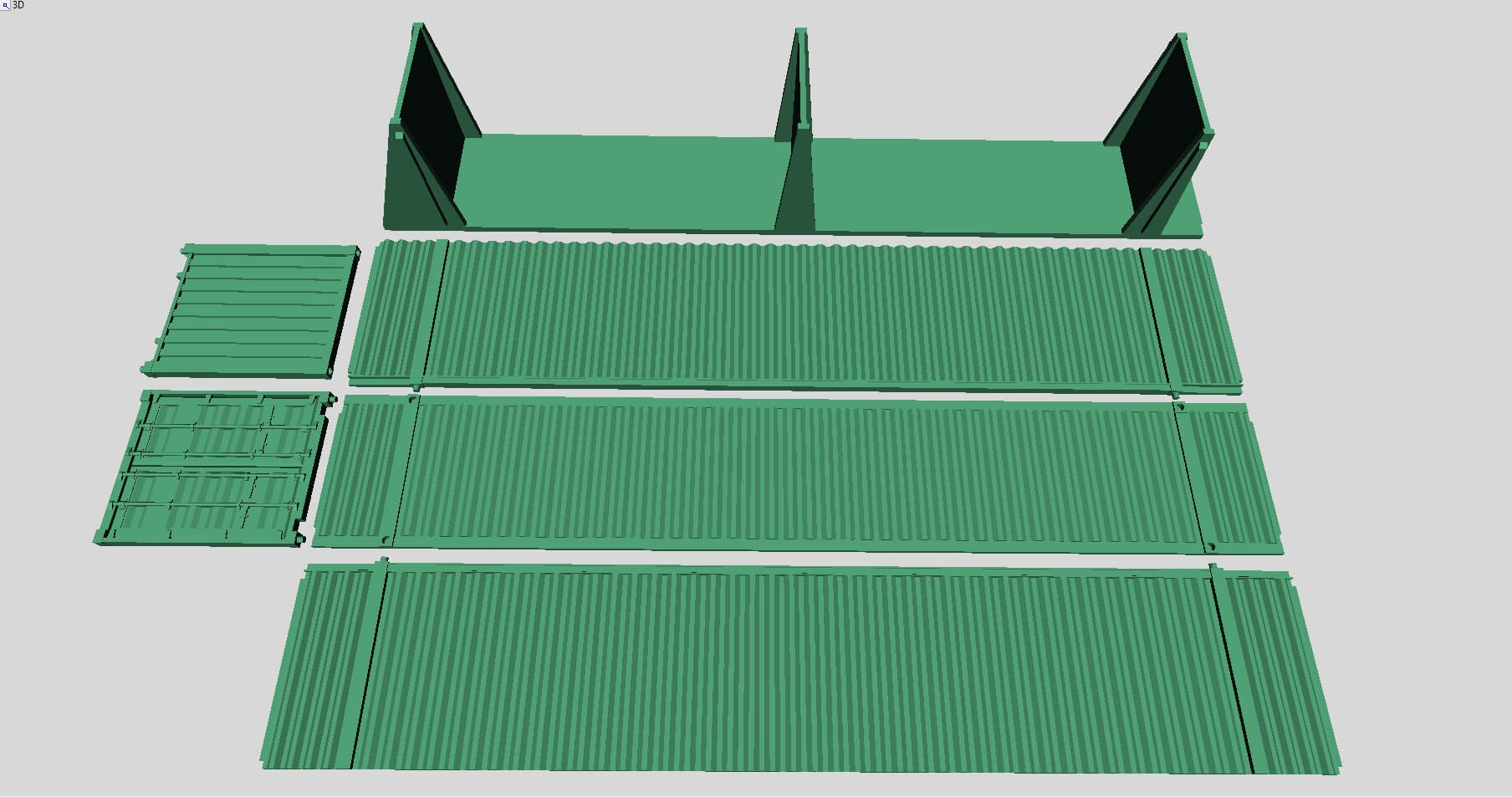 Printable Shipping Containers for H0 Scale Railroad - 3D Model by DriverUA