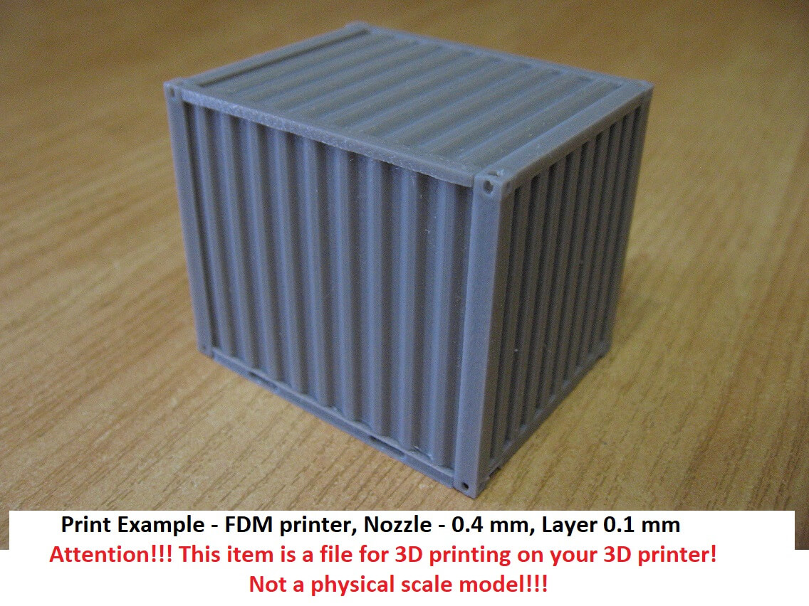 Standard 10 Ft 3 Meters Shipping Container Printable Model by DriverUA
