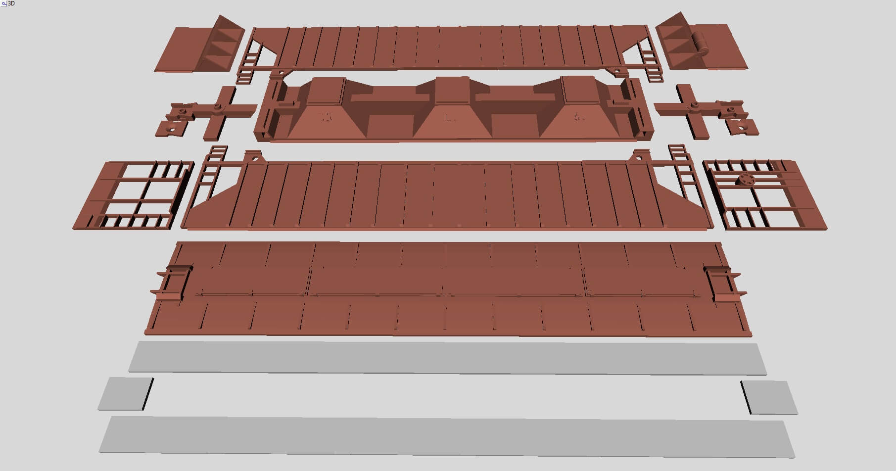 Trinity 3-Bay 57 Ft. CH-100-118 Covered Hopper in H0 Scale 3D Model by DriverUA