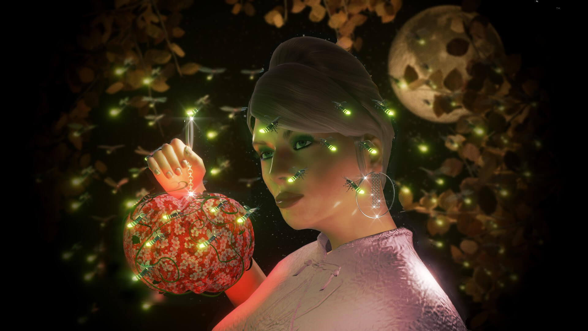 Fireflies 3D Render, Digital Art by drjivago
