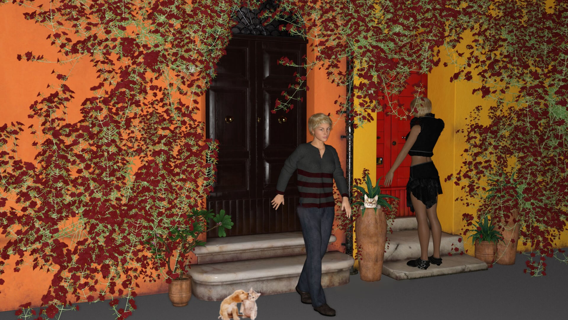 Neighbors 3D Render, Digital Art by drjivago
