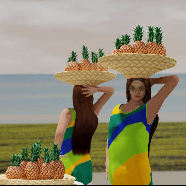 Pineapple Girls 3D Wallpaper by drjivago | RenderHub Wallpapers