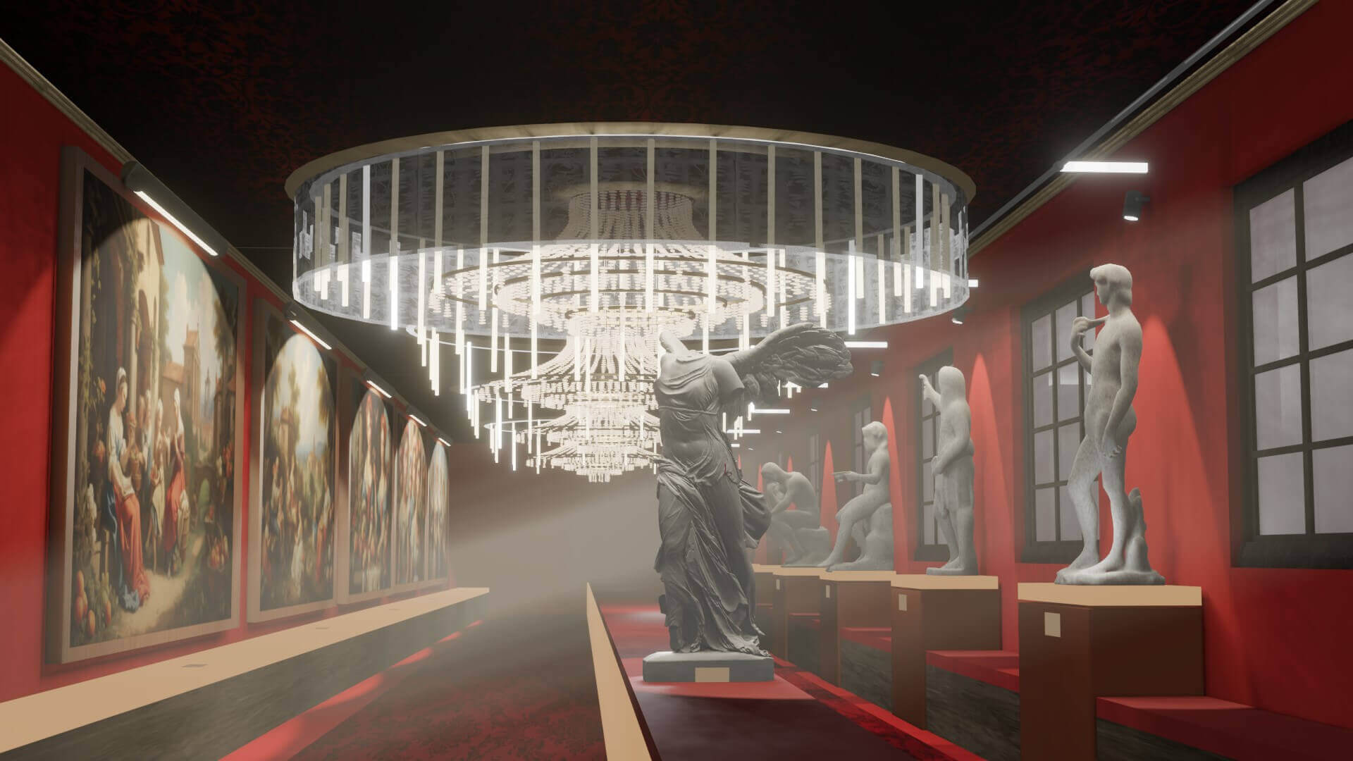 Renaissance Art Gallery 3D Render, Digital Art by drjivago