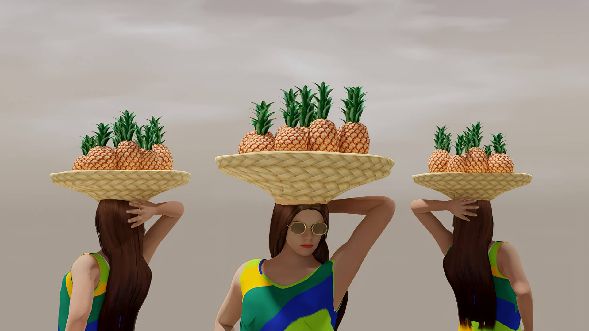 Pineapple Girls by drjivago | RenderHub Wallpapers