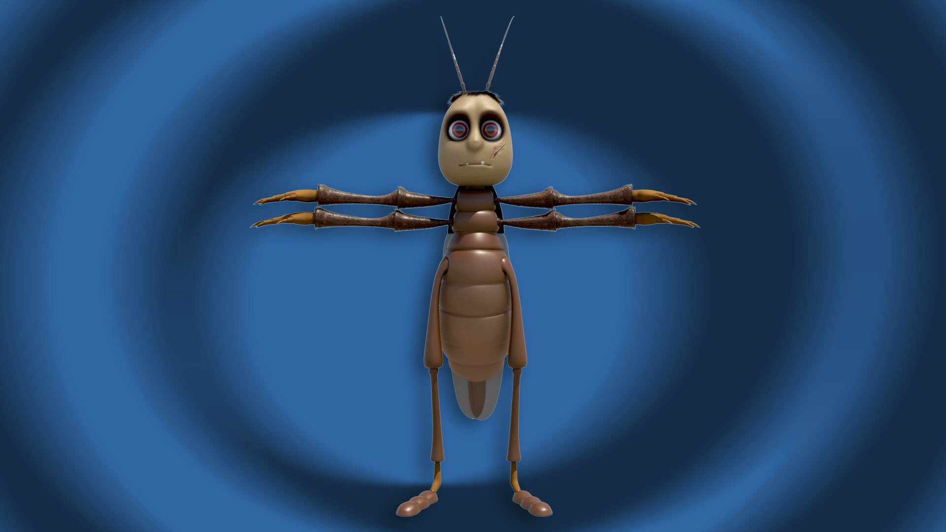 Cartoon Cockroach - 3D Model by drking77