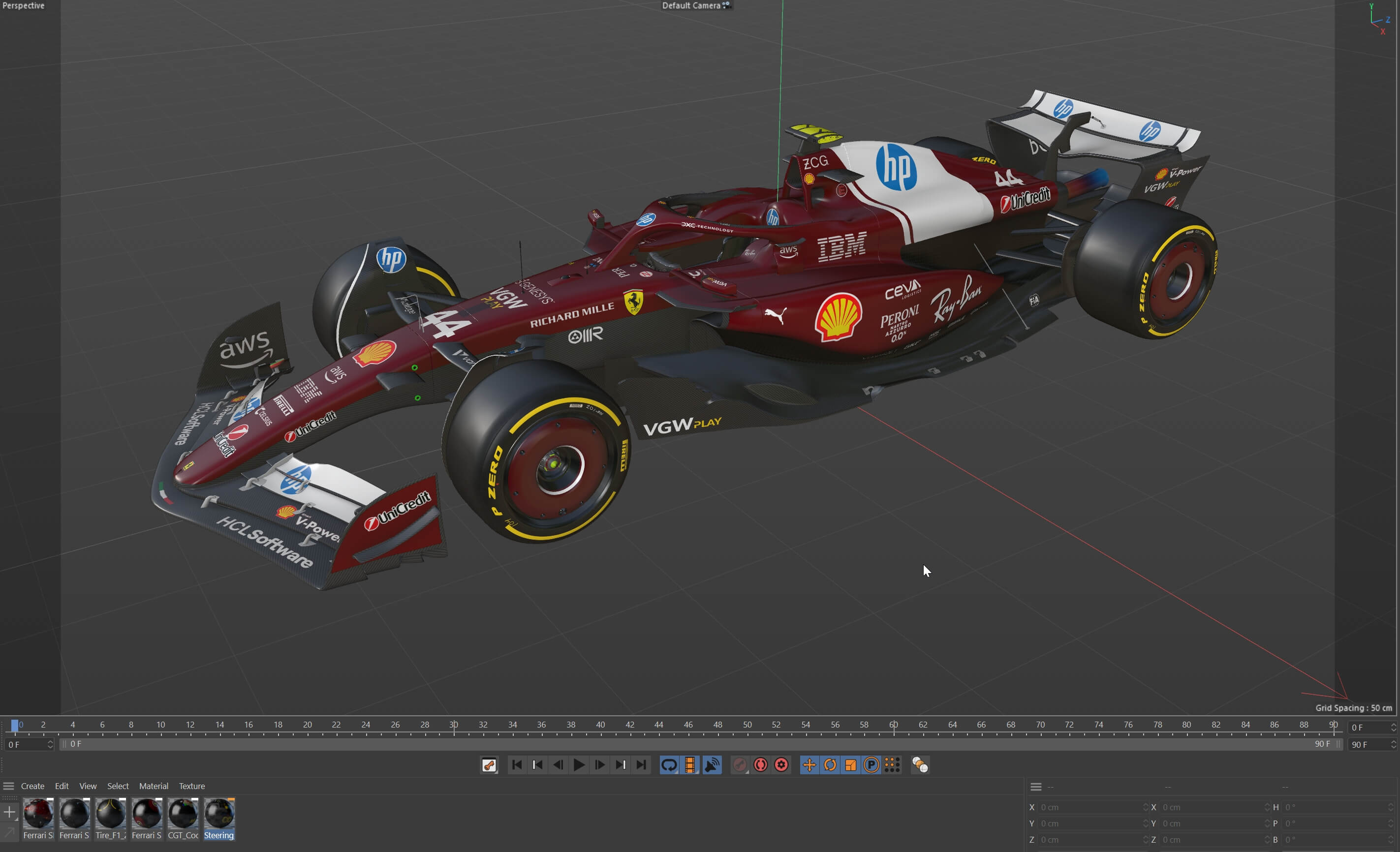 F1 Ferrari SF25 Season 2025 - 3D Model by DSGStudio