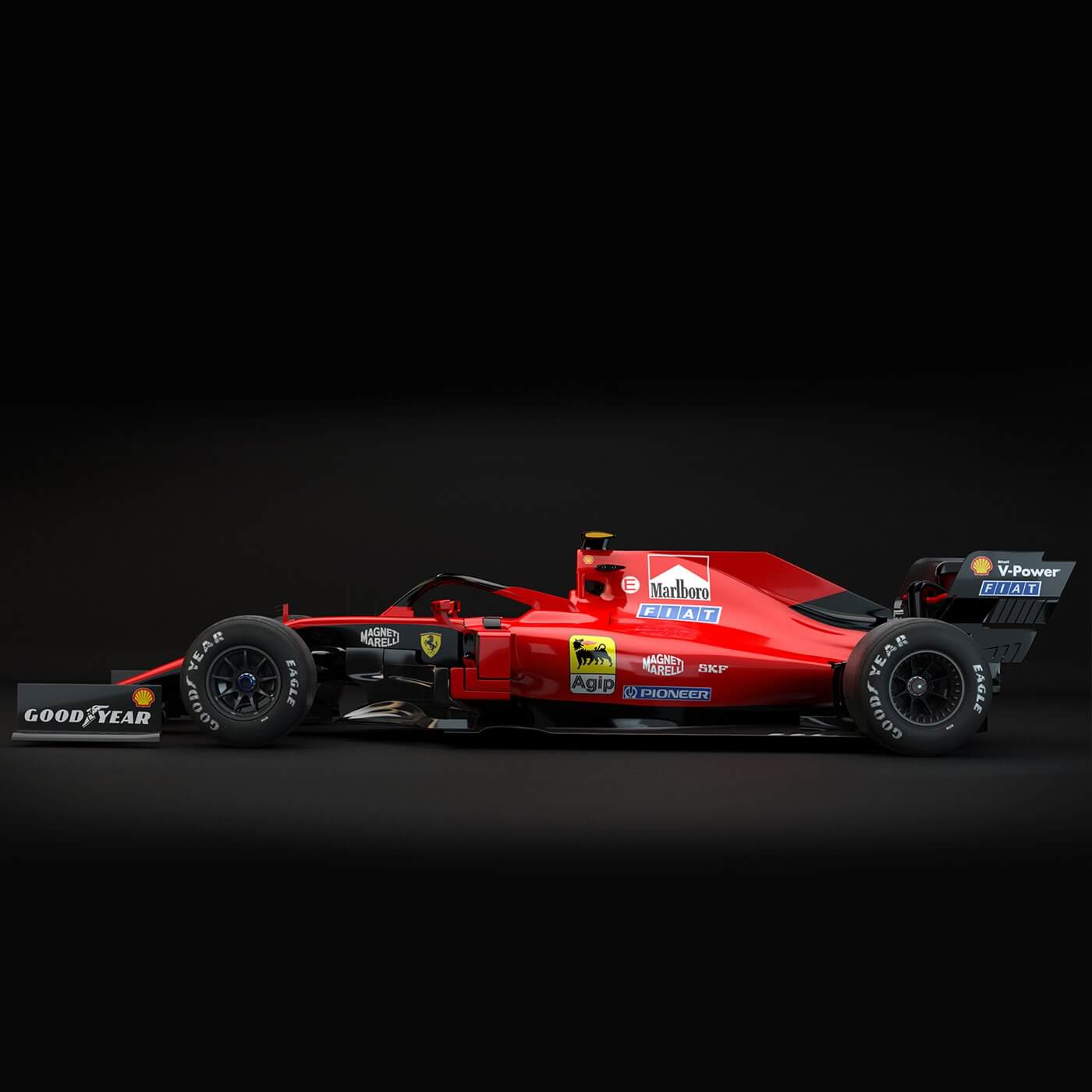 Ferrari F1 Livery retro 3D Render, Digital Art by DSGStudio