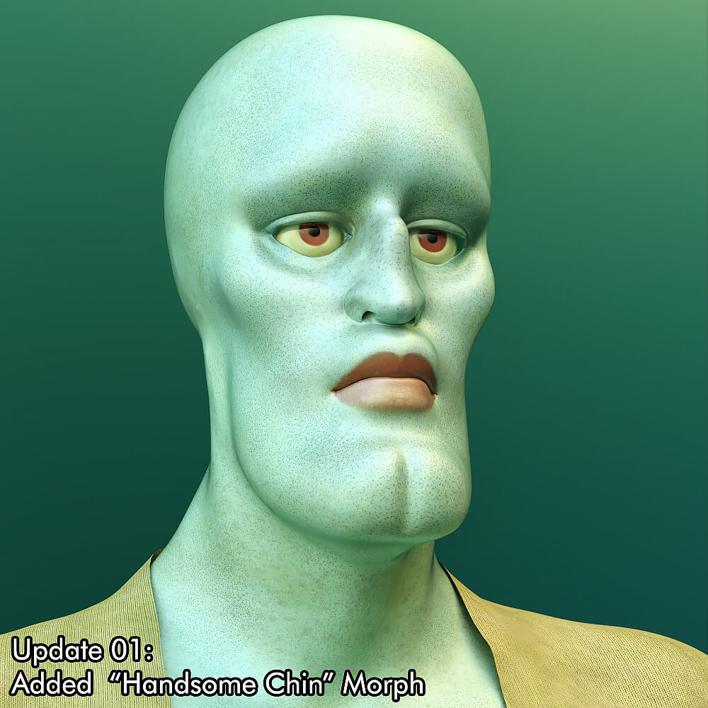 Handsome Squidward for Genesis 9 - Free Daz Content by Dumitas