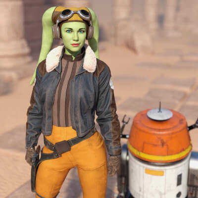Hera Syndulla and Chopper for DAZ3D by Dumitas