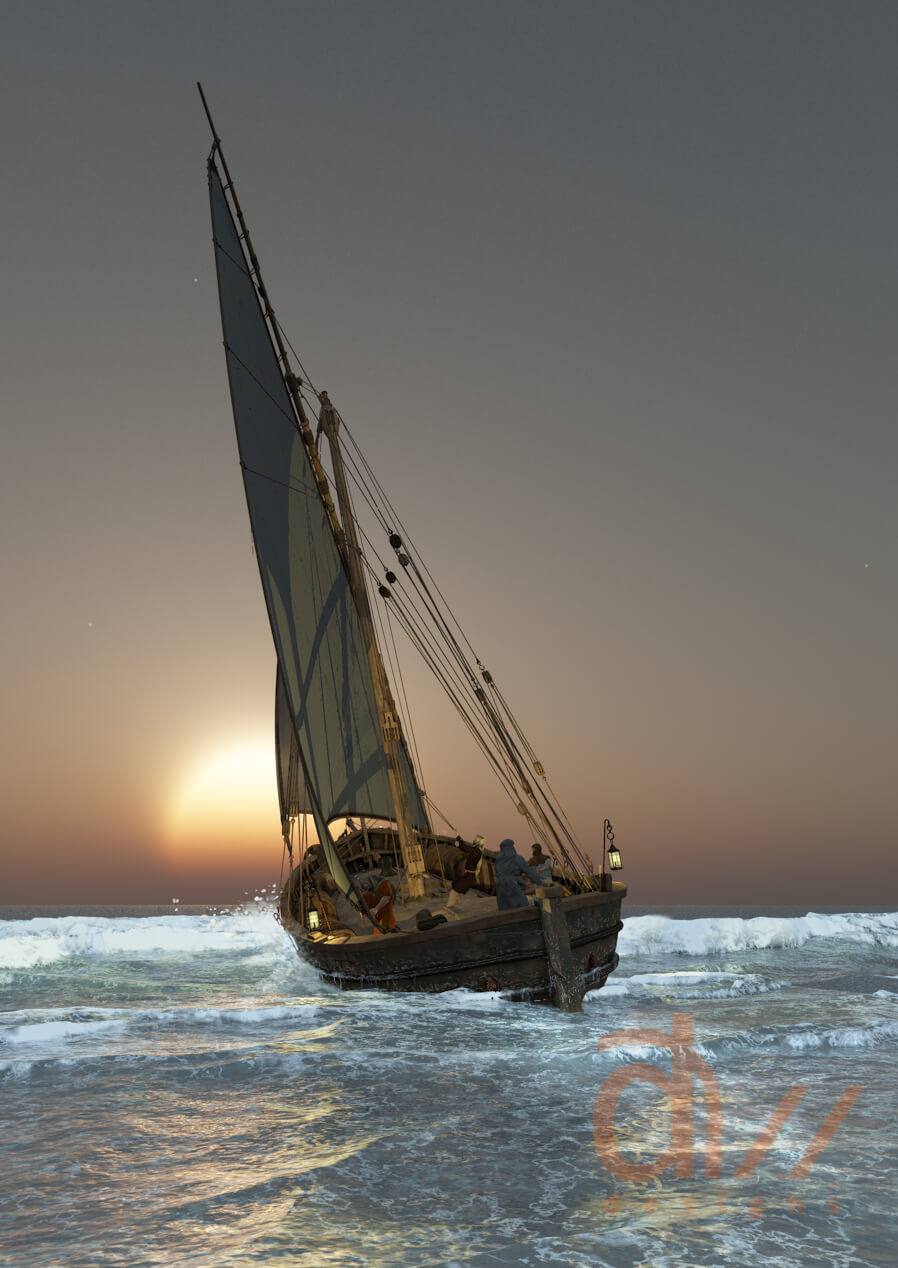 Crossing the Bar 3D Render, Digital Art by dwindt