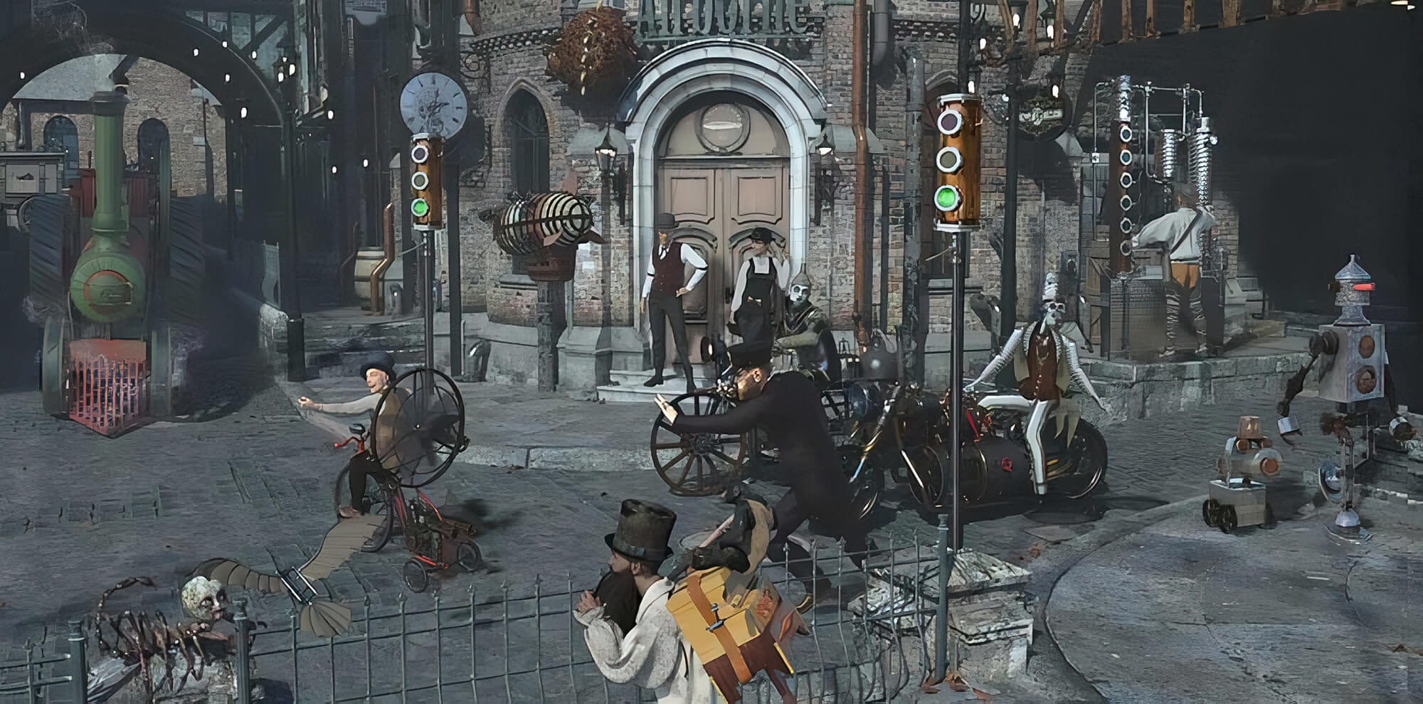 Steampunk Street 3D Render, Digital Art by dwindt