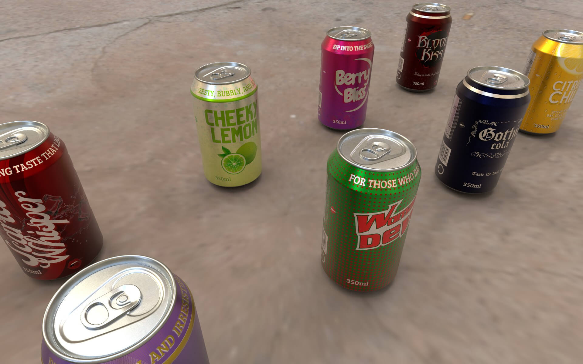 Soda Can Collection - 10 Flavors Daz Content by dwrgames